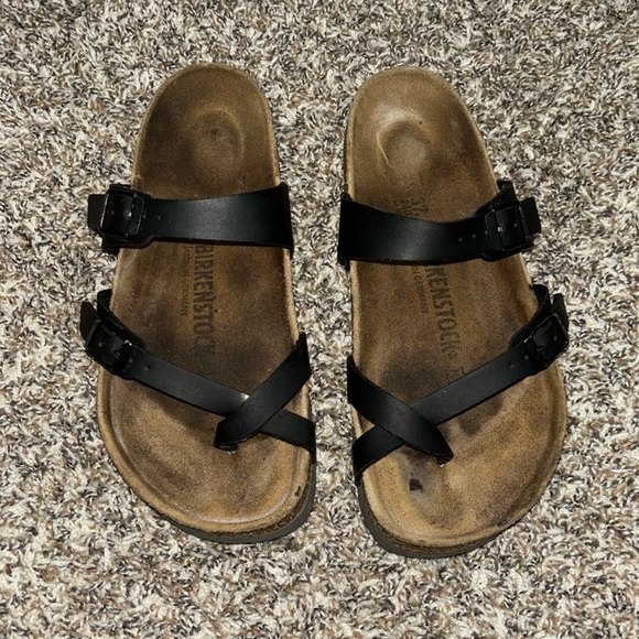 Birkenstock | Shoes | Birkenstock Mayari Black Toe Loop Strap Sandals ...